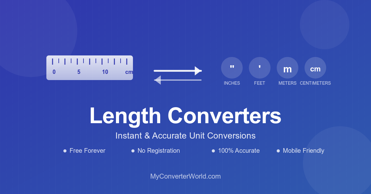 Free Length Converters | Inches, Feet, Meters, CM Tools